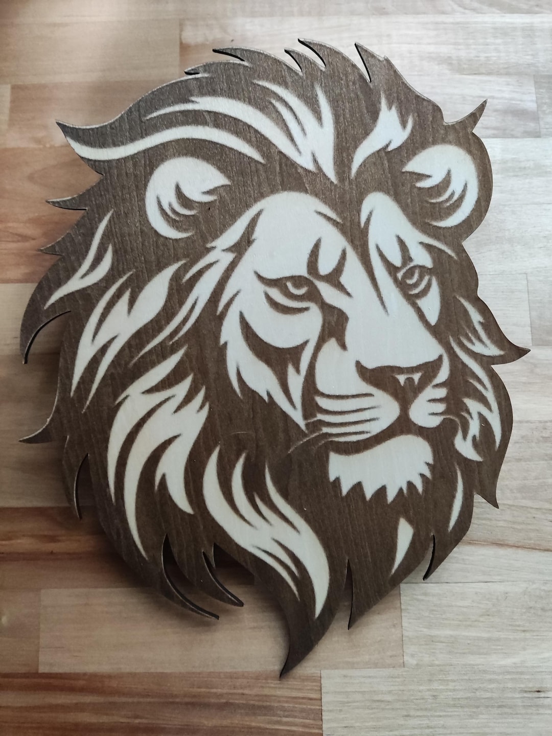 Lion Wood Engraving - Etsy
