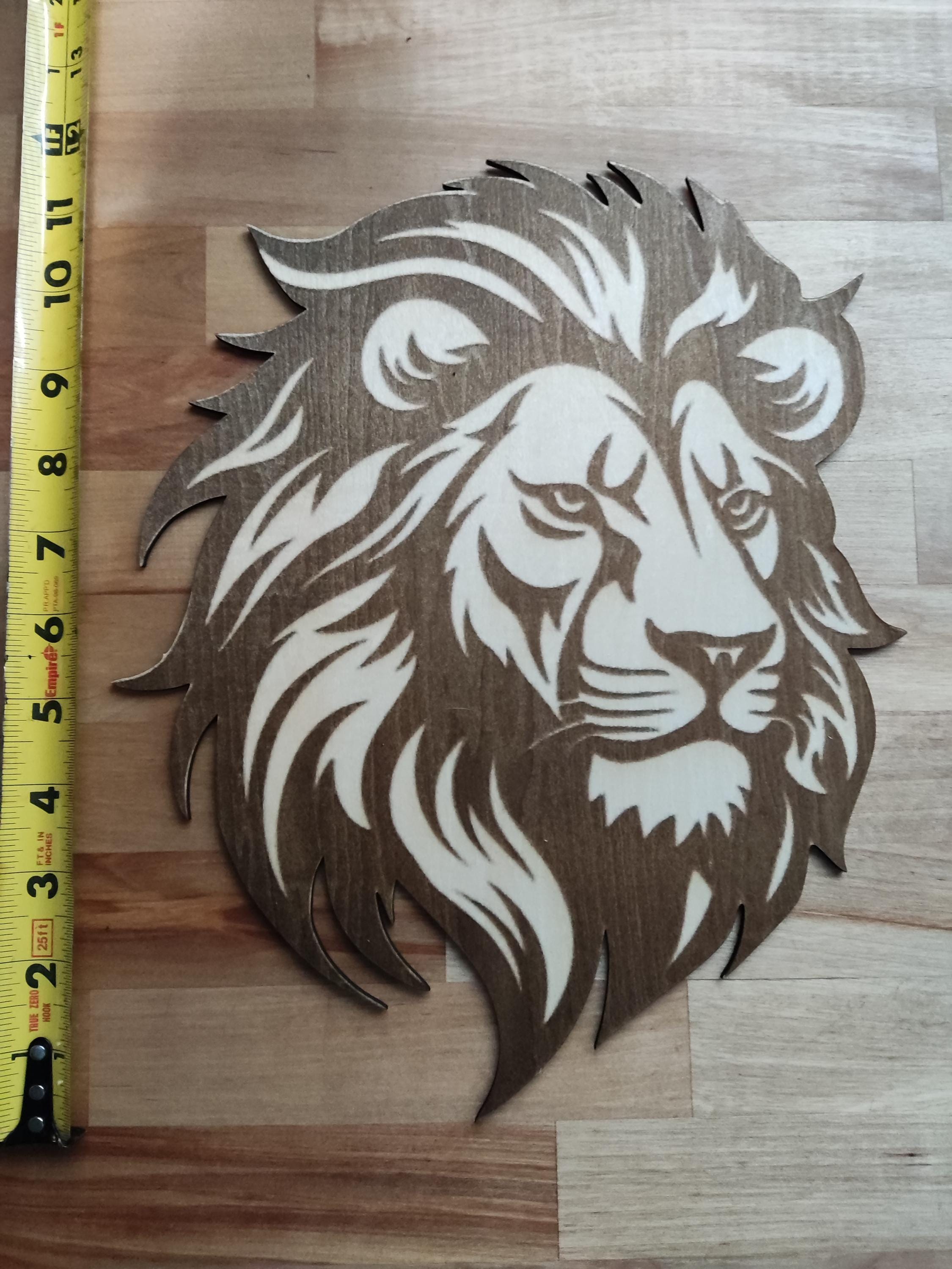 Lion Wood Engraving - Etsy