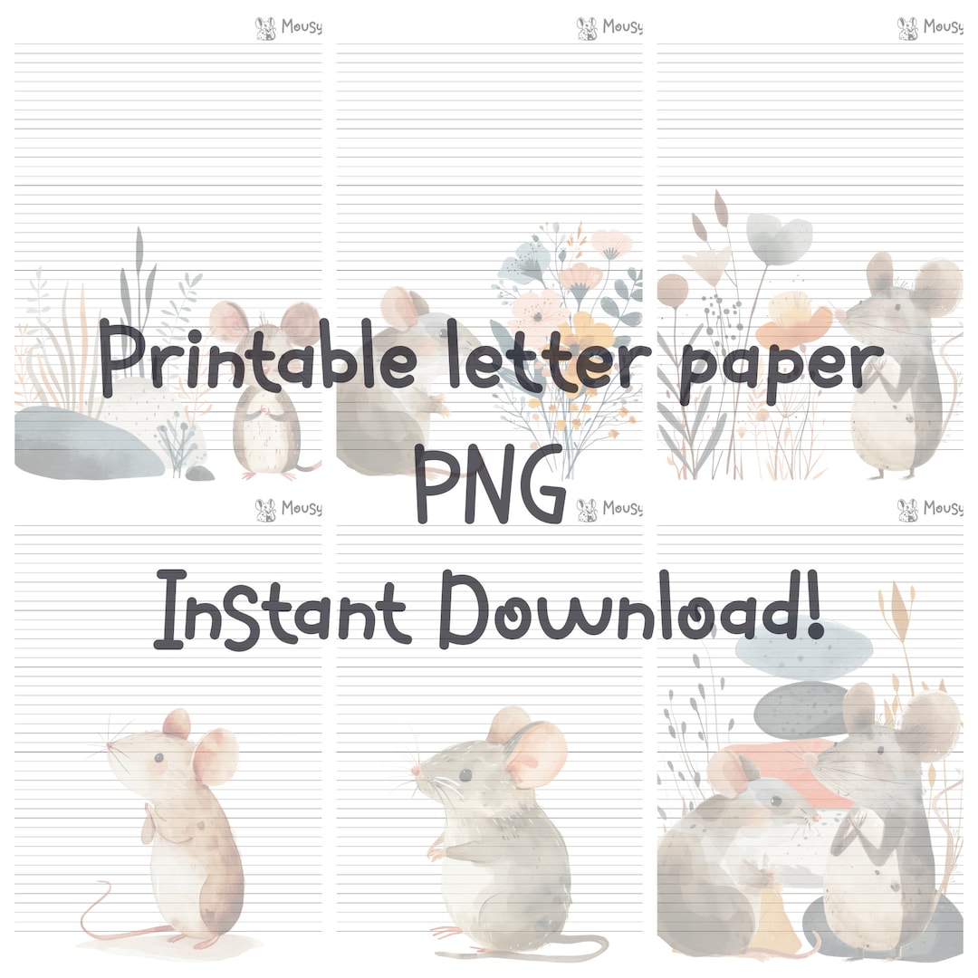 Printable Letter Paper Mousy PNG Printable Lined Paper 6mm Mousy Mouse ...