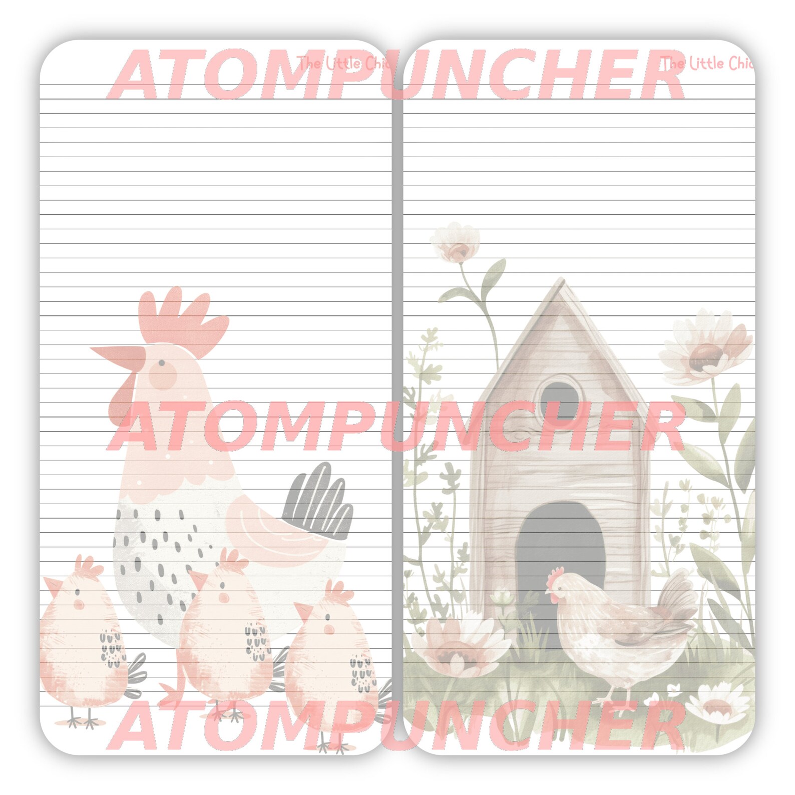 Printable Letter Paper A4 the Little Chicken Family PNG and PDF ...