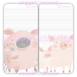 Printable Letter Paper A4 Little Pink Pigs PNG and PDF Printable Lined ...