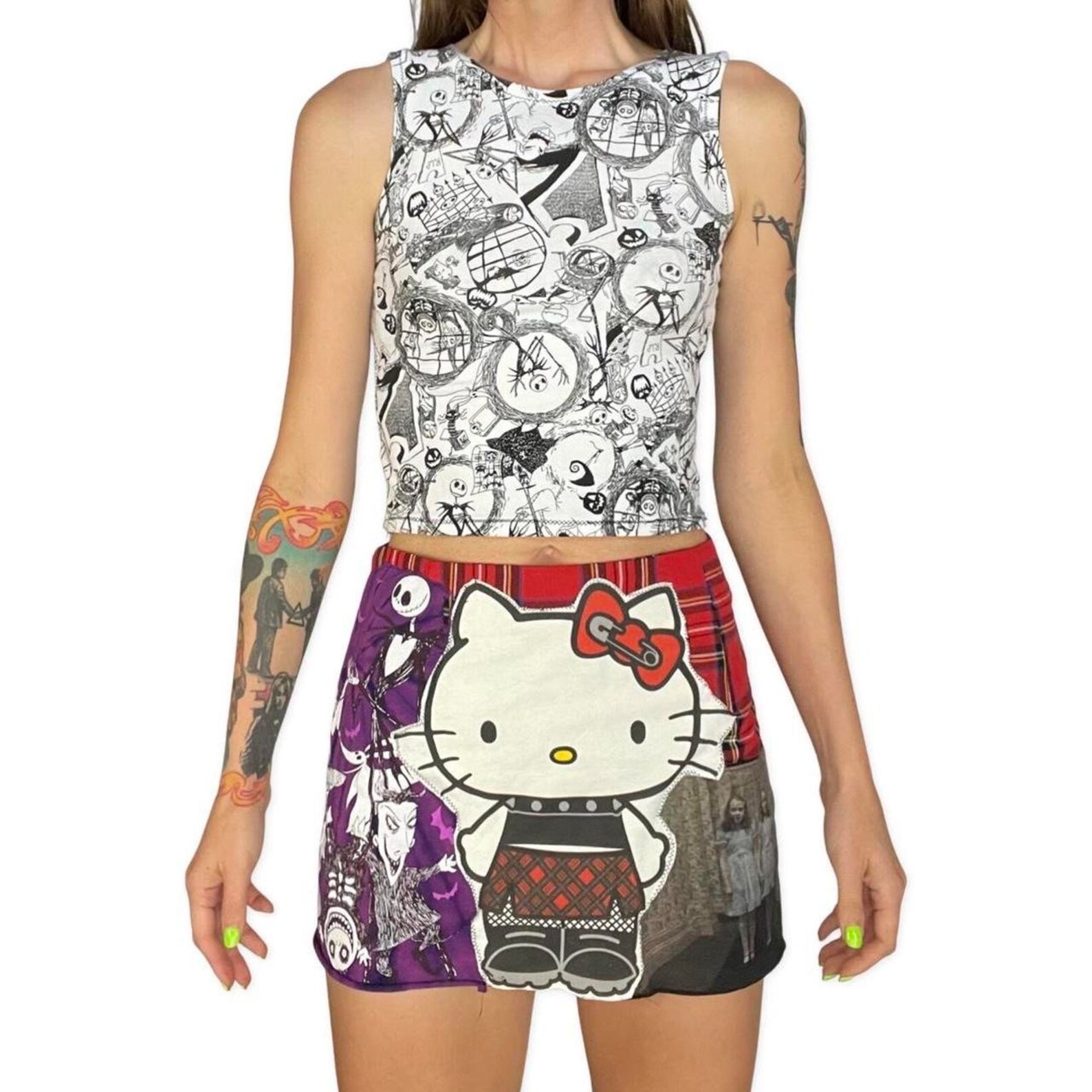Handmade Upcycled Punk Rock Hello Kitty the Shining Nightmare Before ...