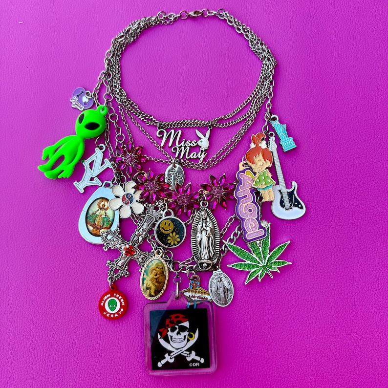 Handmade Upcycled Pendant Layered Chunky Junk Necklace - Etsy