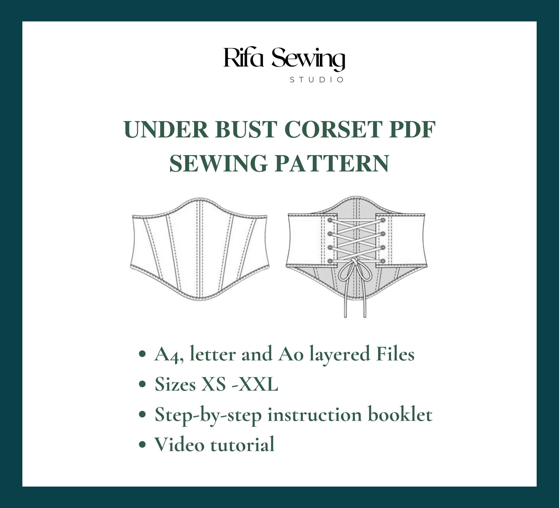 Underbust Corset Sewing Pattern: XS-XXL Sizes (digital PDF + Video) - Etsy