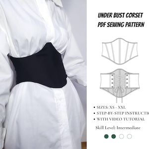 Under Bust Corset Sewing Pattern | Digital PDF + Video Tutorial | Xl-xxl Corset Pattern | DIY ...