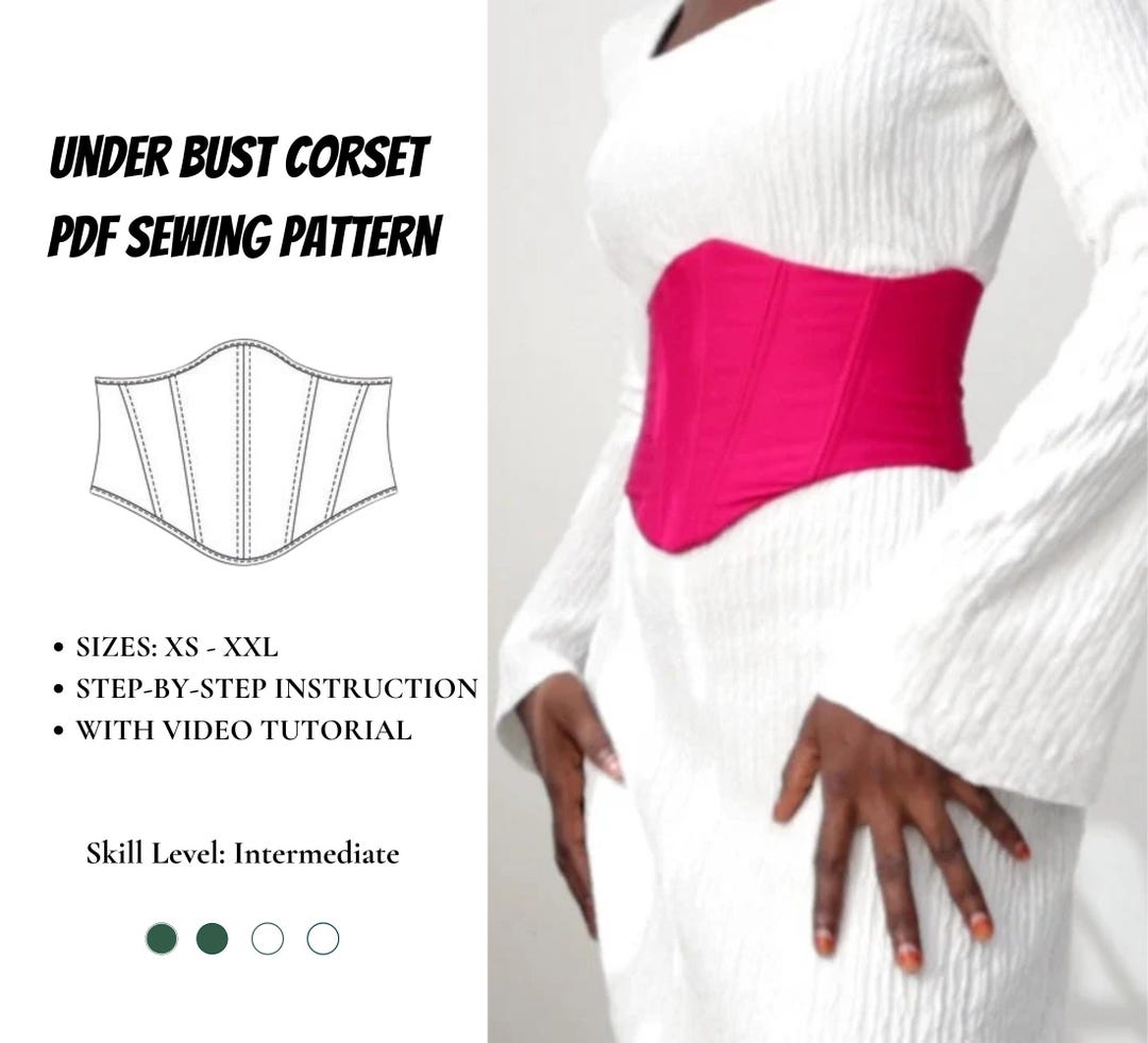 Reversible Under Bust Coset PDF Sewing Pattern - Corset Digital PDF ...