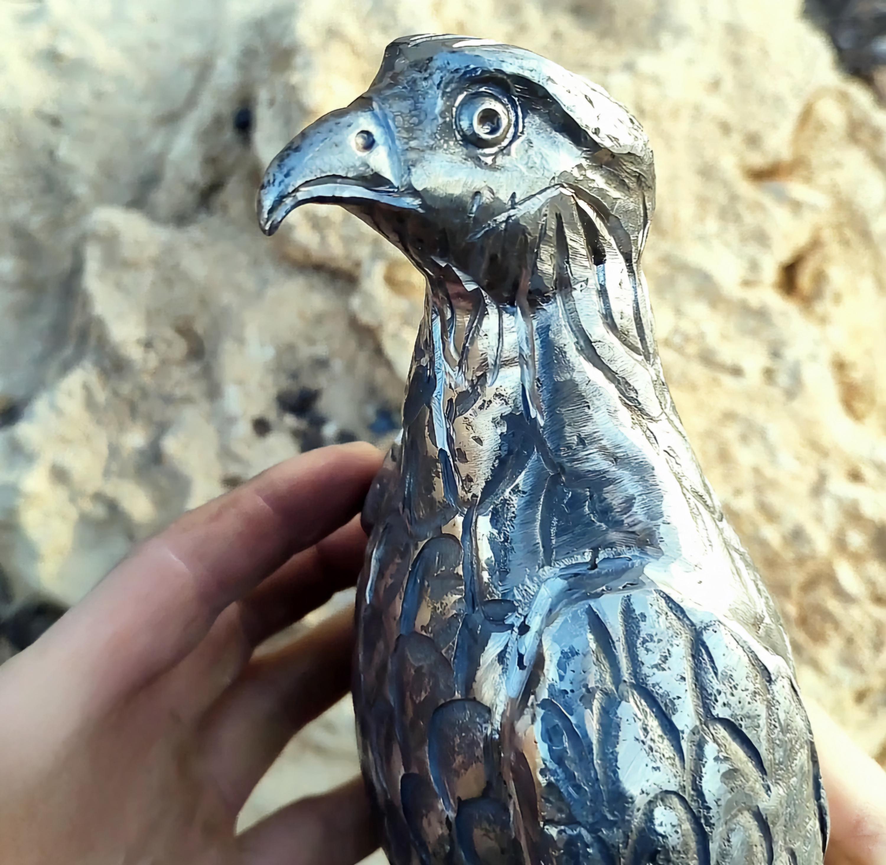 Forged Metal Falcon, Metal Bird of Prey Sculpture for Garden or Home ...