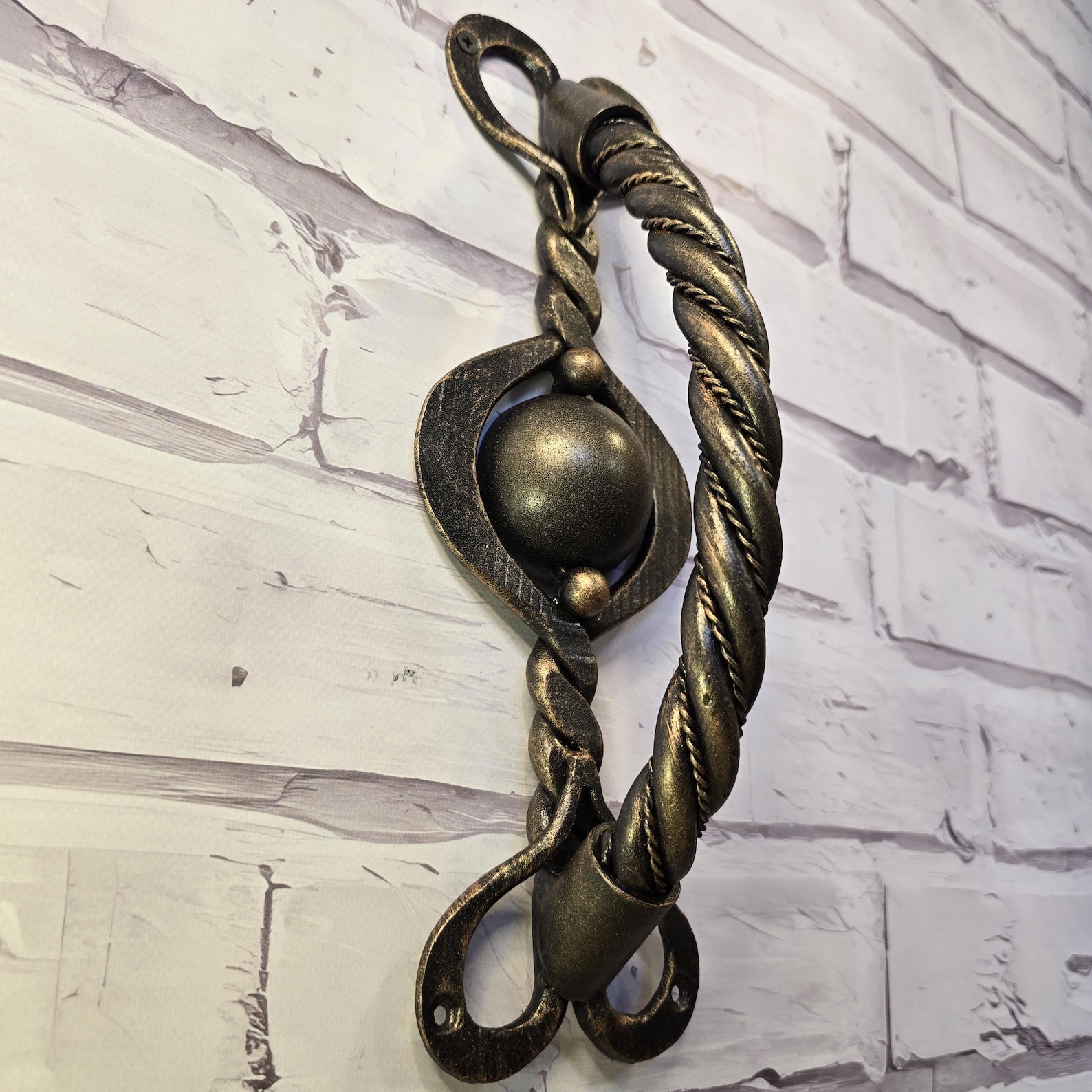 Space-themed Door Handle, Barn Door Pull, Twisted Door Handle, Wrought ...