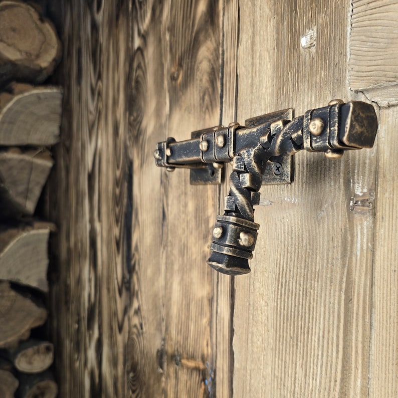 Wrought Iron Door Latch, Barn Door Latch, Iron Door Bolt, Iron Slide ...