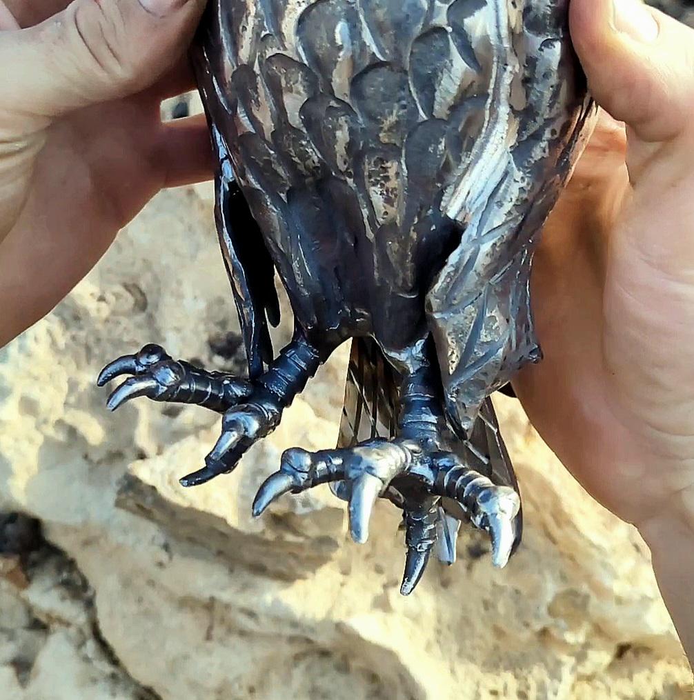 Forged Metal Falcon, Metal Bird of Prey Sculpture for Garden or Home ...