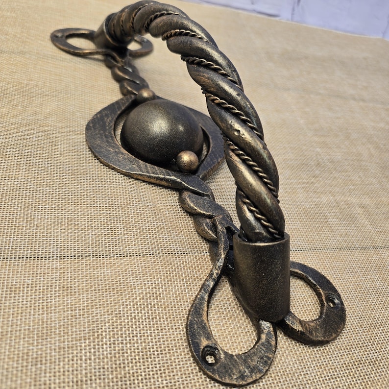 Space-themed Door Handle, Barn Door Pull, Twisted Door Handle, Wrought ...