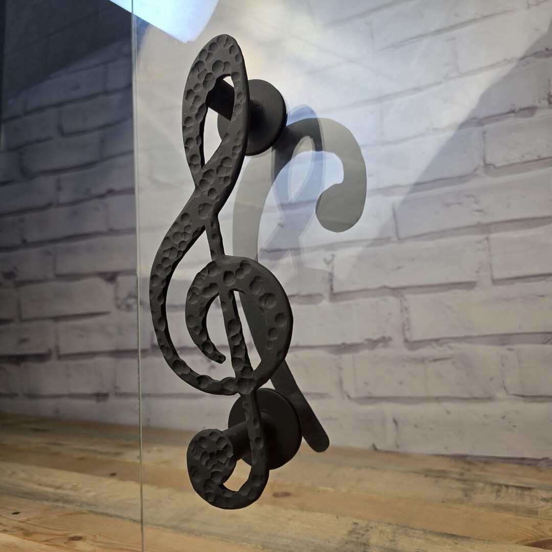 Treble & Bass Clef Door Handle for Glass Doors – Wrought Iron Music ...
