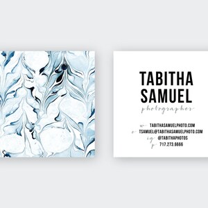 Indigo Marble Calling Cards Business Cards Blogger Cards Set 50 - Etsy