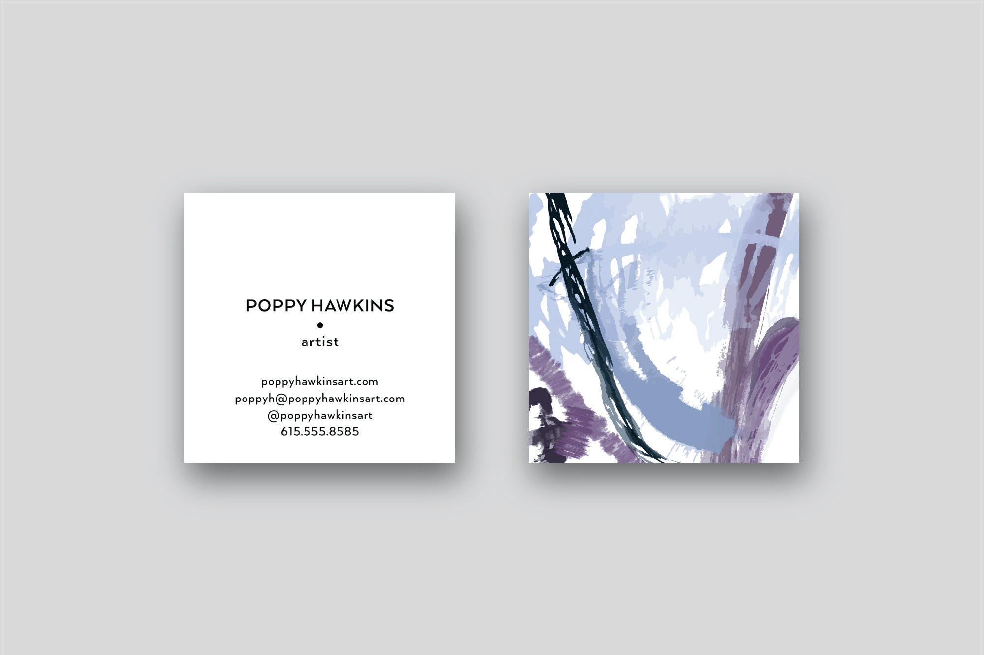 Abstract Periwinkle Plum Indigo Calling Cards 15 - Etsy