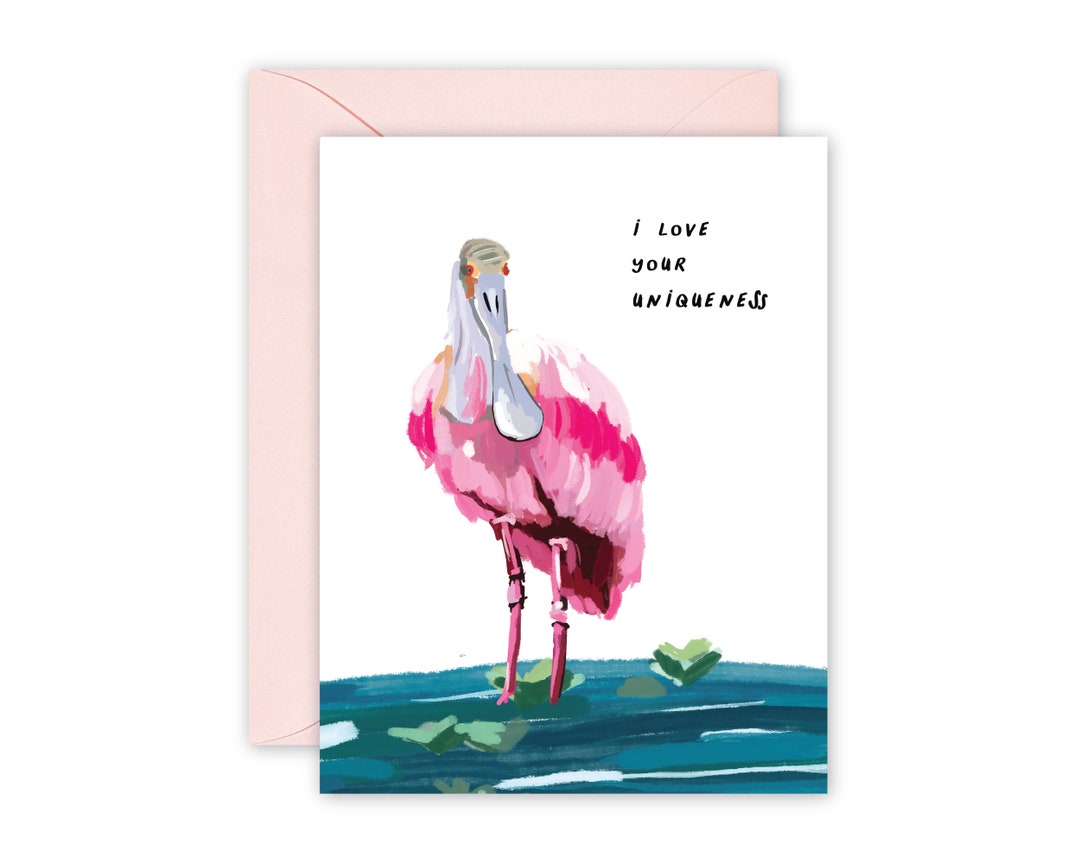 LOVE YOUR UNIQUENESS Handdrawn/painted Greeting Card / Birthday ...