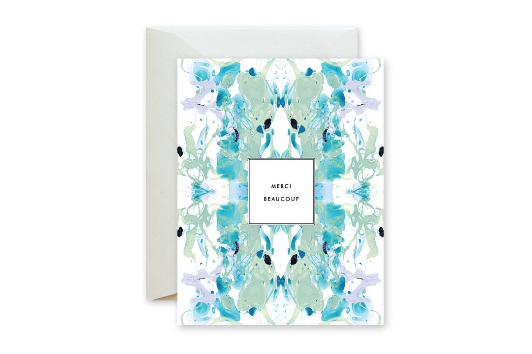 MERCI BEAUCOUP Card Thank You Greeting Card Gratitude Occasion Card ...