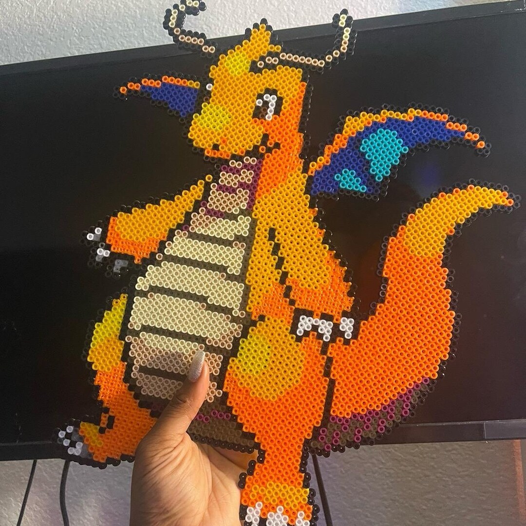 Dragonite Pokémon Perler Wall Decor - Etsy