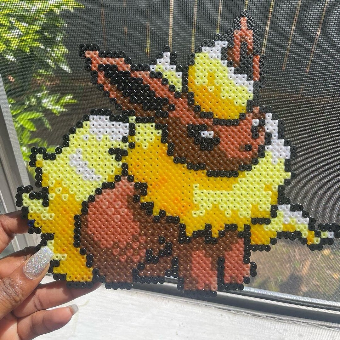 Eevee Flareon Perler Wall Decor Hangable Decoration for Pokémon Fans - Etsy