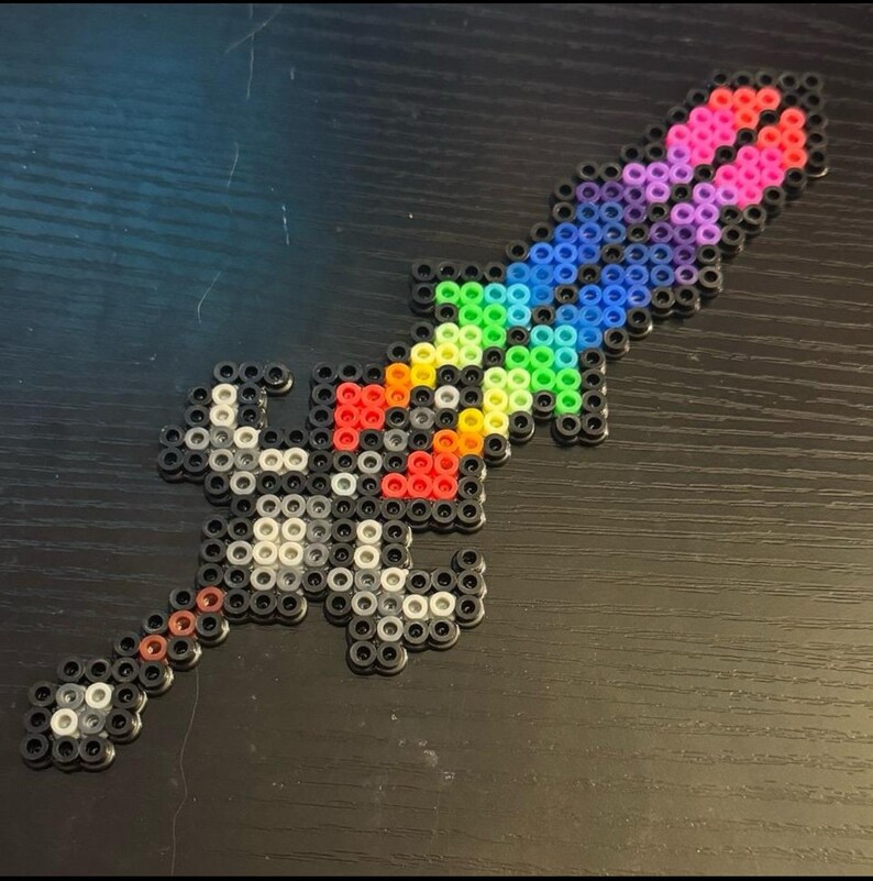 Rainbow Sword Perler Magnet Kandi Necklace - Etsy