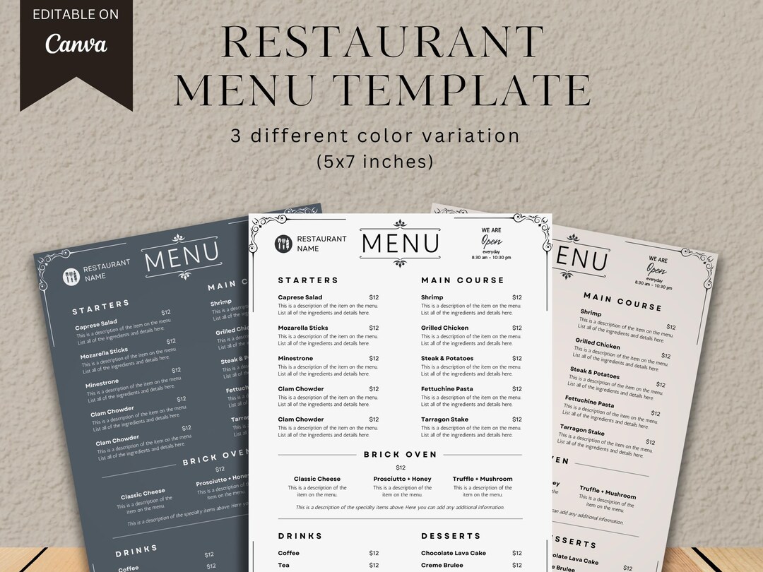 Handcrafted Restaurant Menu Sign - Create an Impressive Menu Card ...