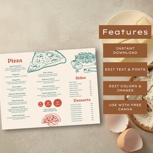 Fast Food Menu Template for Canva | Customizable Brochure Design - Etsy