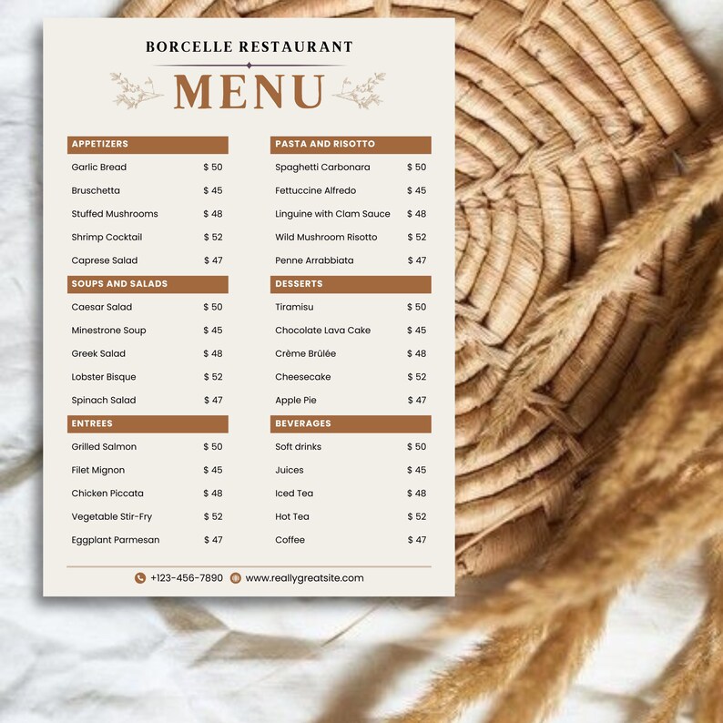 Restaurant Menu Template for Canva | Elegant & Customizable Menu Design ...