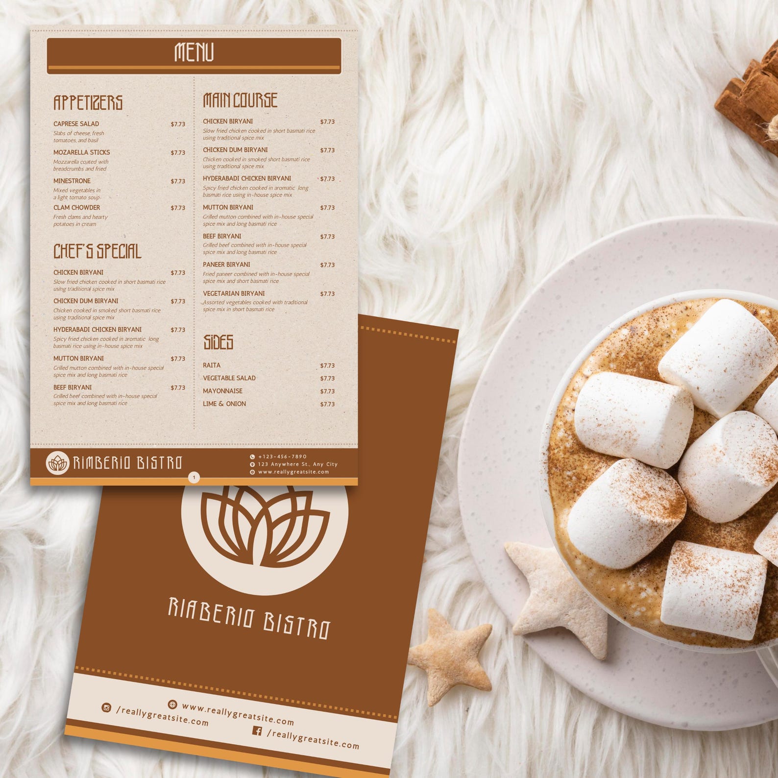 Minimalist Restaurant Menu Card Template - Instant Download Canva ...