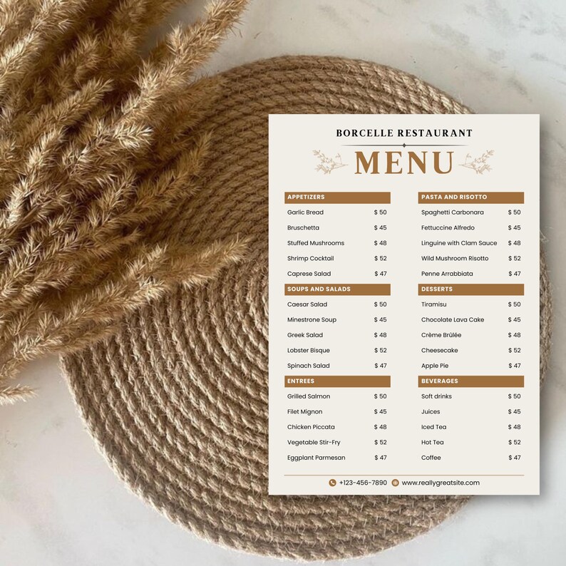Restaurant Menu Template for Canva | Elegant & Customizable Menu Design ...