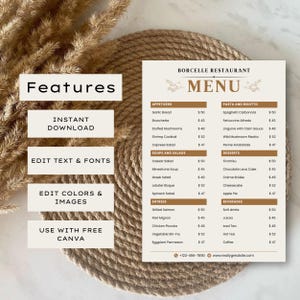 Restaurant Menu Template for Canva | Elegant & Customizable Menu Design ...