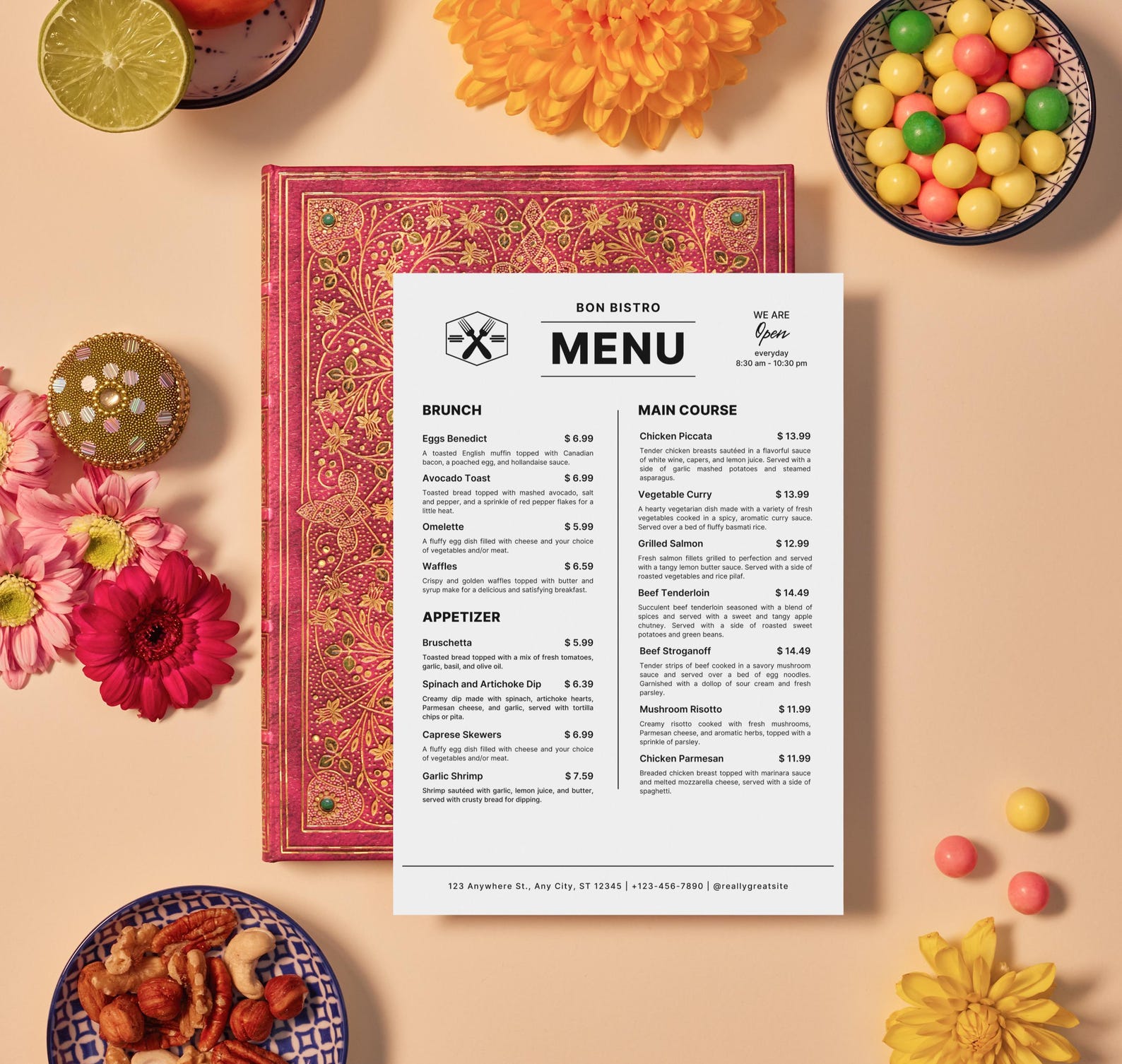 Customizable Minimalistic Cafe Menu Card - Instant Download - Price ...