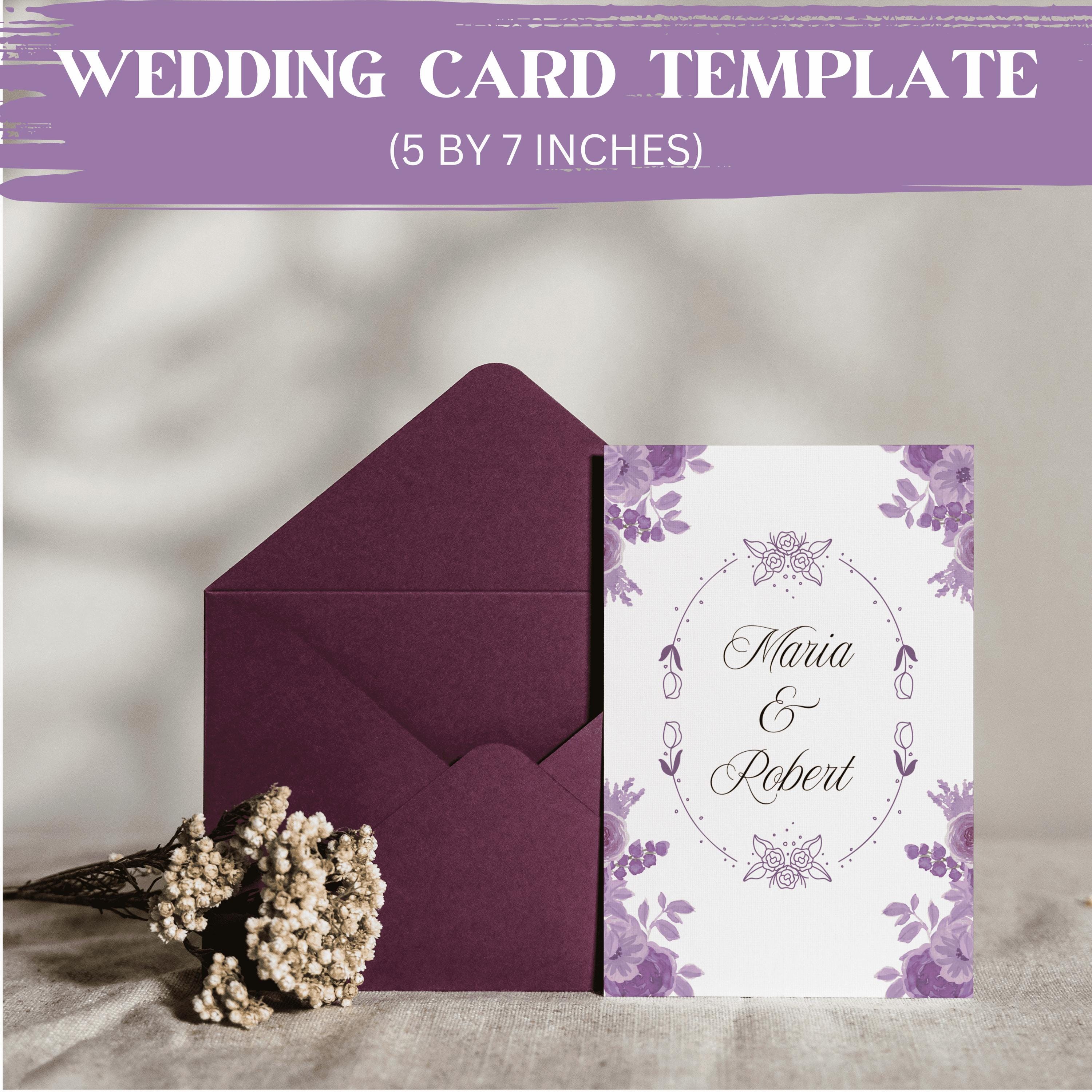 Lilac Wedding Invitation Template - Customizable Wedding Invite for ...
