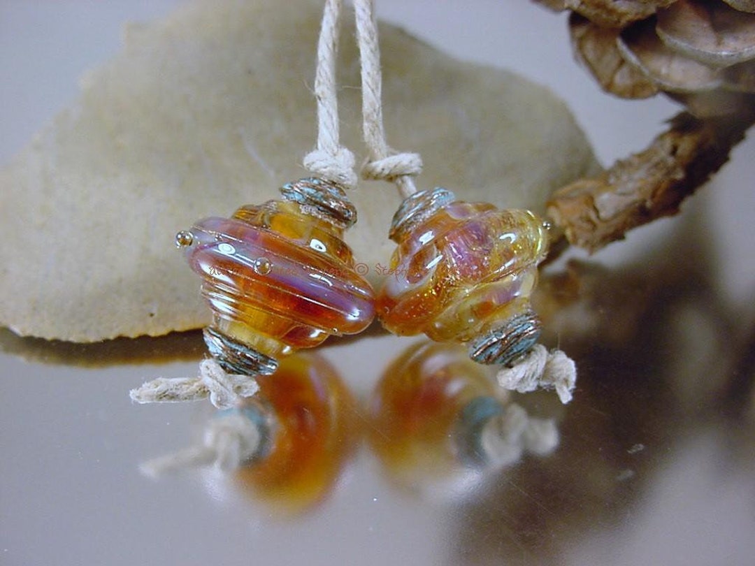 Lampwork Pair, Handmade Artisan Glass, Glass Earrings, Avasbeadgarden ...