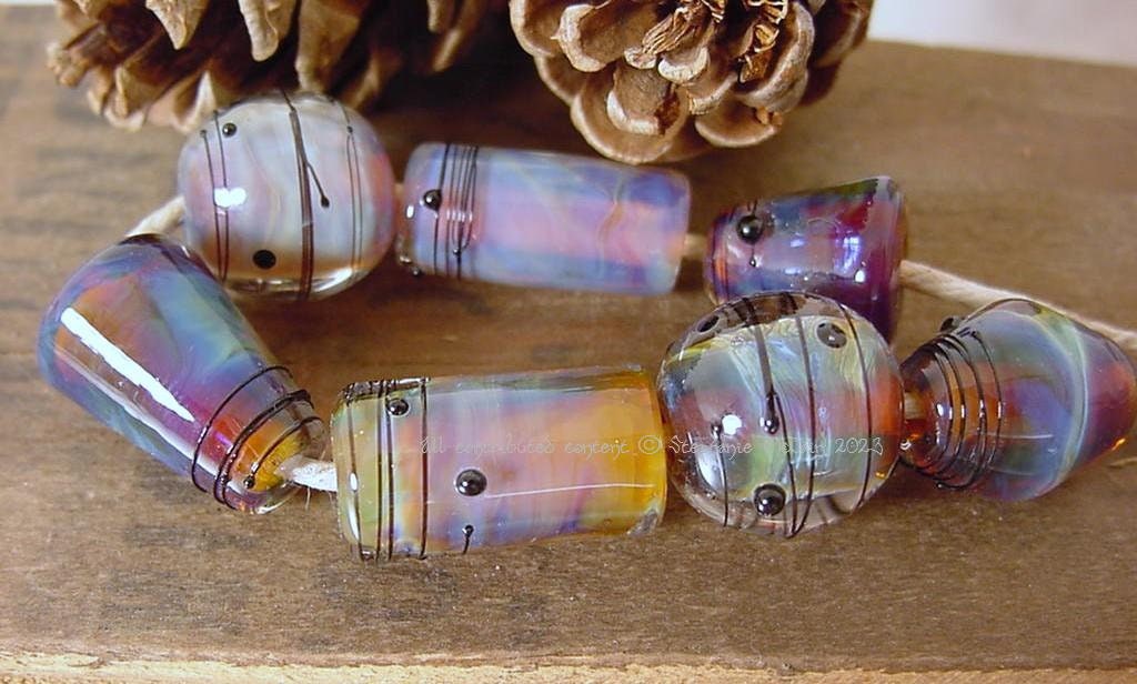 Lampwork Bead Set, Artisan Handmade Glass, Avasbeadgarden, Blue Beads ...