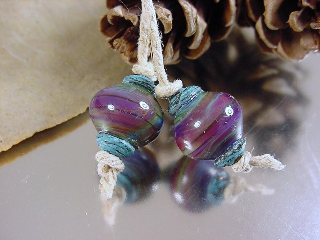 Lampwork Pair, Handmade Artisan Glass, Glass Earrings, Avasbeadgarden ...