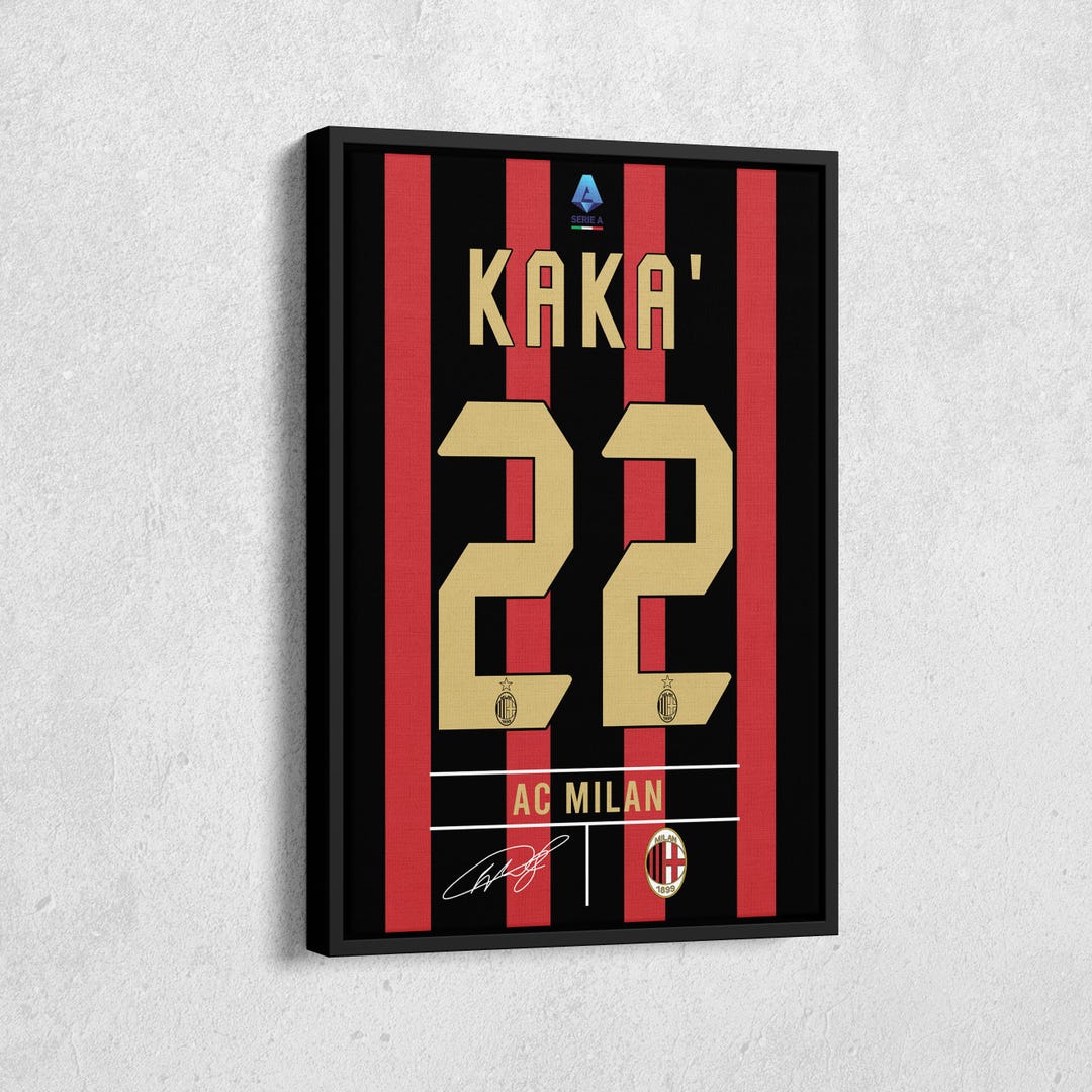 Kaka Jersey Art AC Milan Canvas Print Soccer Wall Art Home Decor Hand ...