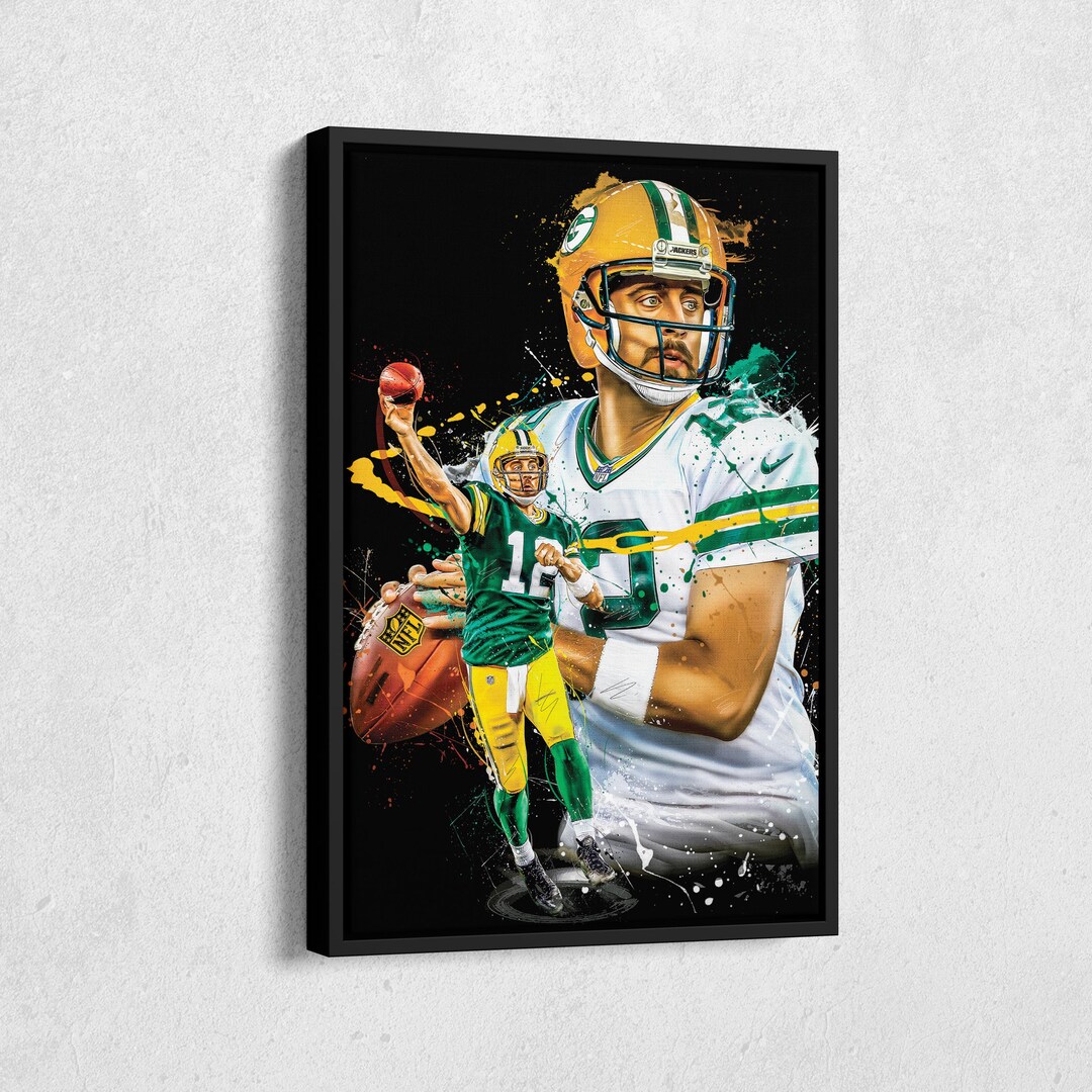Aaron Rodgers Poster Green Bay Packers NFL Artwork Framed Wall Art ...