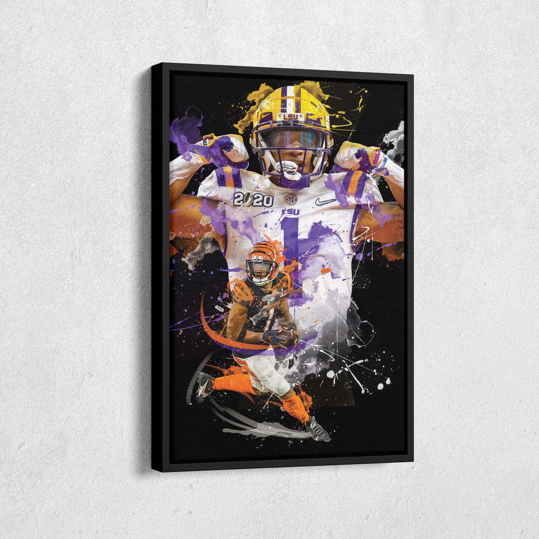 Ja'marr Chase Poster Cincinnati Bengals NFL Artwork Framed Wall Art ...