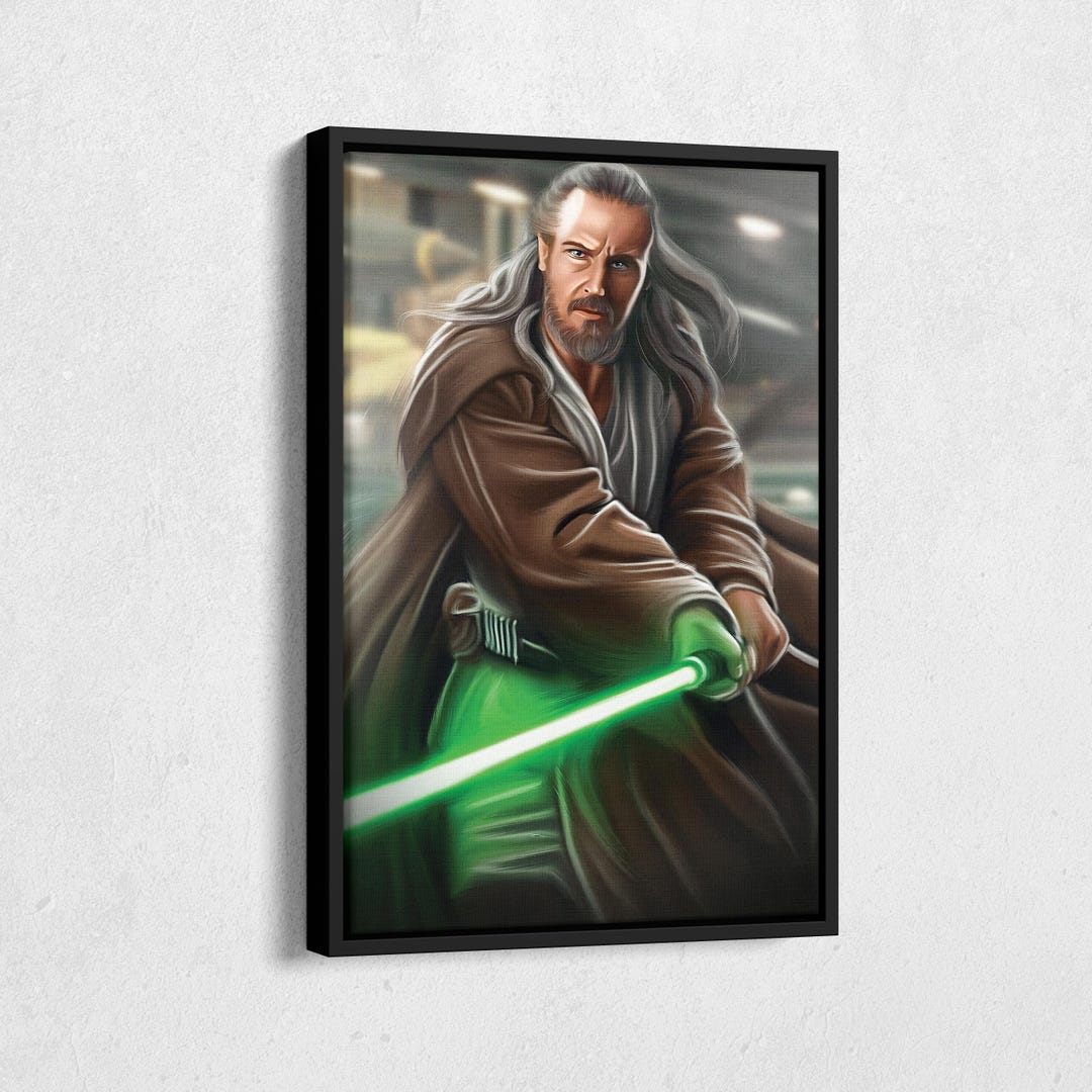 Qui-gon Jinn Poster Painting Star Wars Wall Art Home Decor Hand Made ...