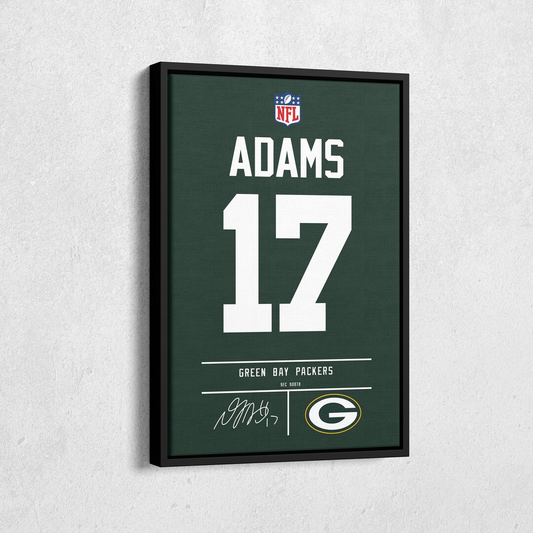 Davante Adams Jersey Art Green Bay Packers NFL Wall Art Home Decor Hand ...