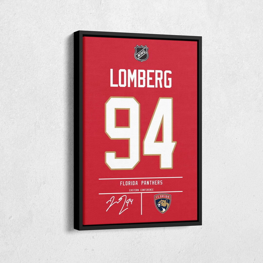 Ryan Lomberg Jersey Art Florida Panthers NHL Wall Art Home Decor Hand ...