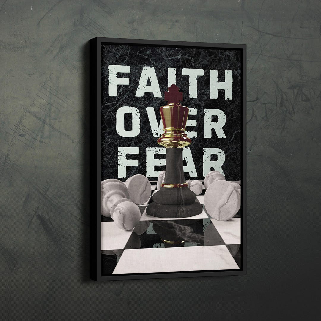 Faith Over Fear Chess Poster Wall Art Home Decor Hand Made Canvas Print ...