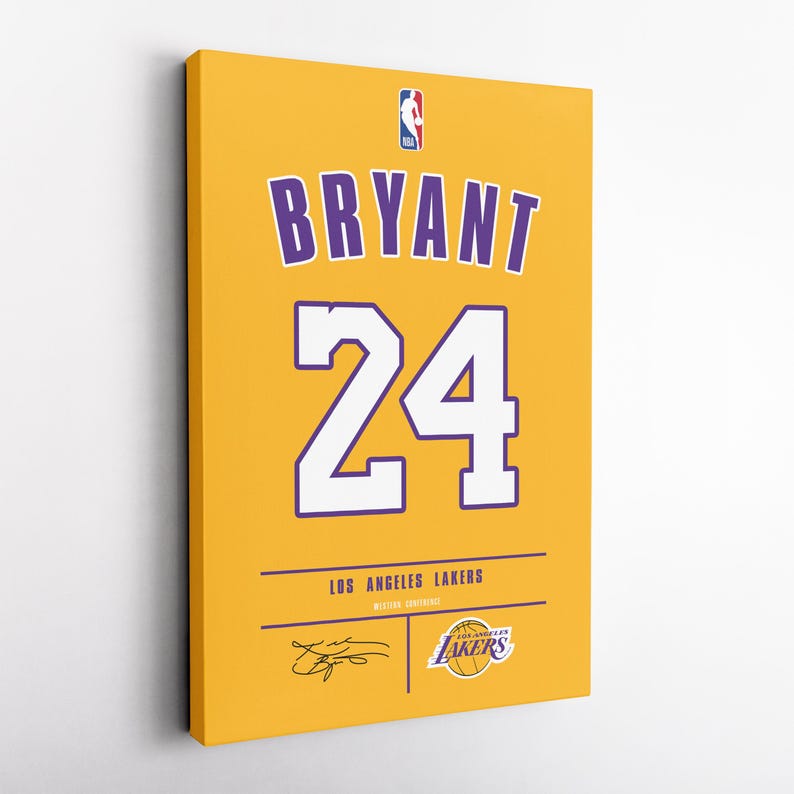Los Angeles Lakers Legend 24 Jersey Art NBA Wall Art Home Decor Hand ...