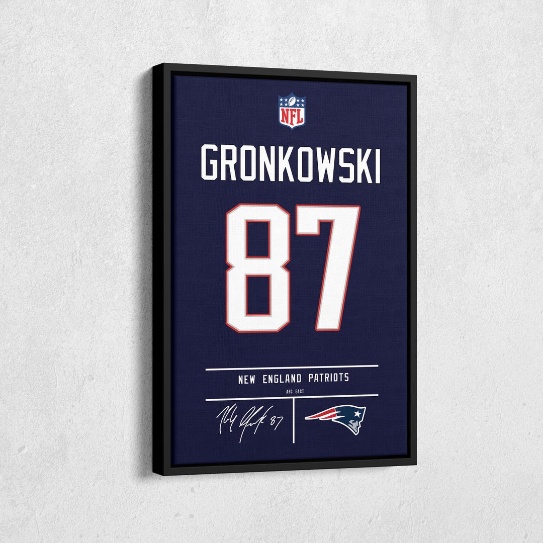 Rob Gronkowski Jersey Art New England Patriots NFL Wall Art Home Decor ...