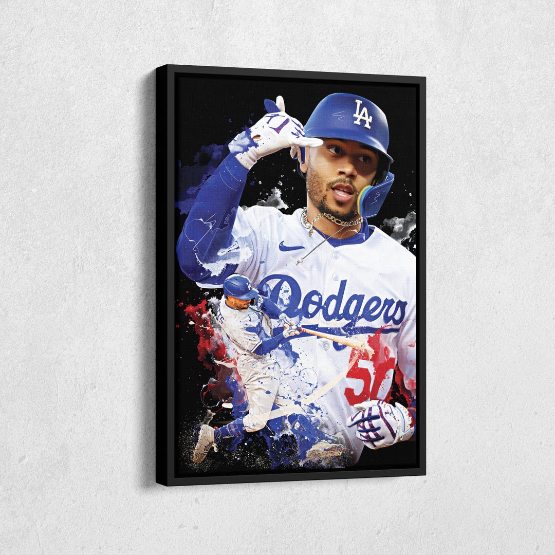 Mookie Betts Poster Los Angeles Dodgers MLB Artwork Framed Wall Art ...