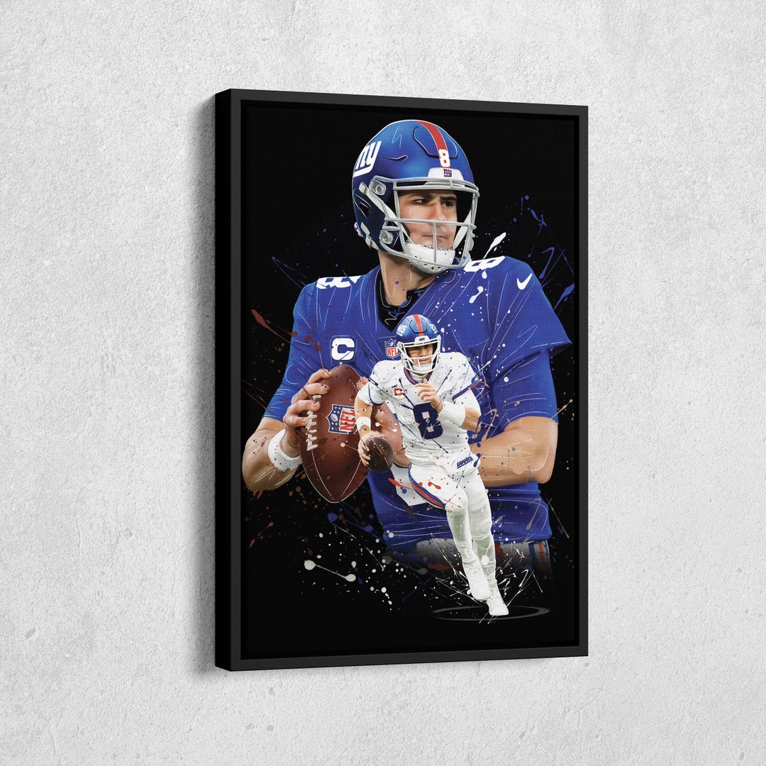 Daniel Jones Poster New York Giants NFL Artwork Framed Poster Wall Art ...