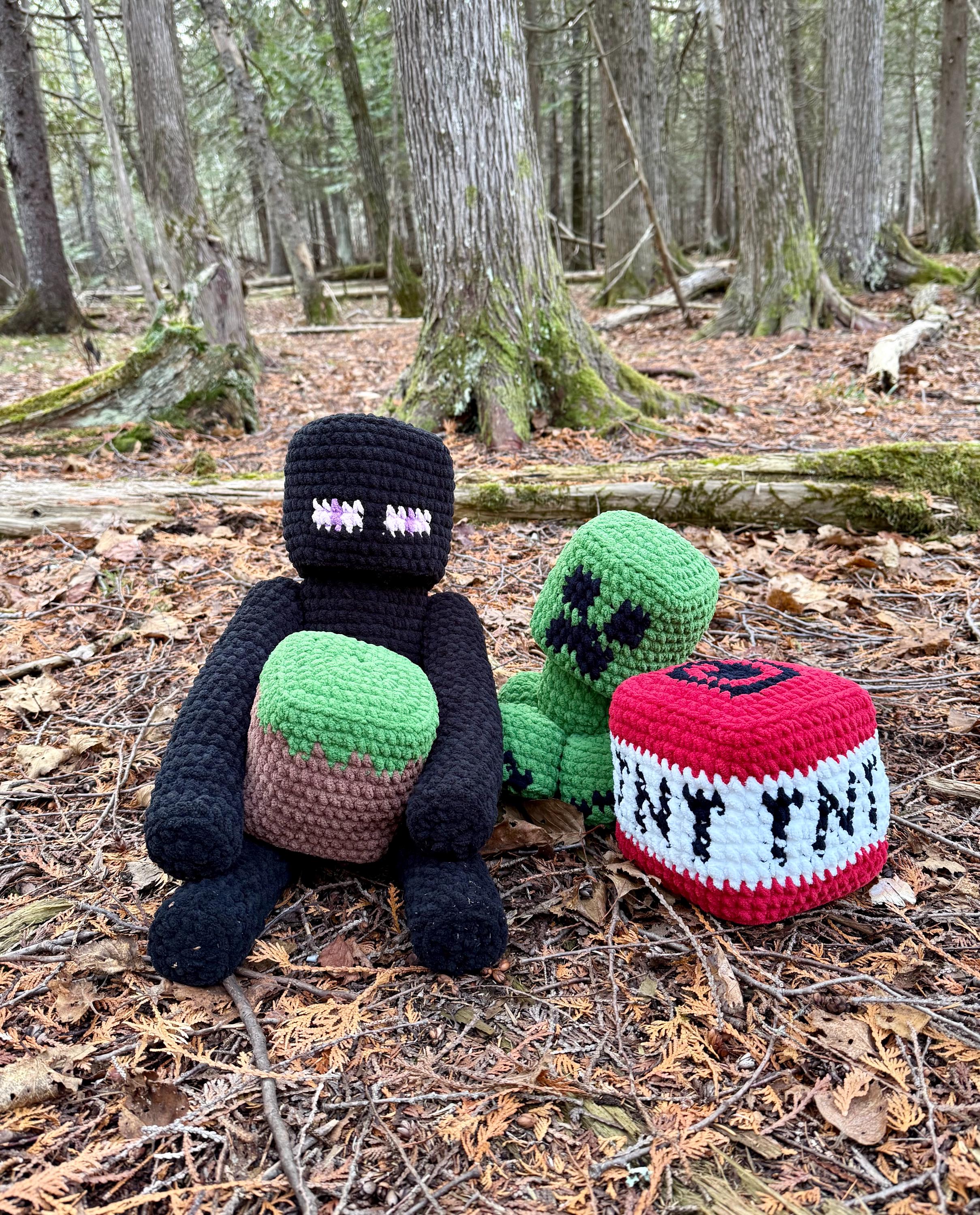 2in1 Crochet Pattern Bundle (PDF File): Minecraft Baby Creeper and TNT ...