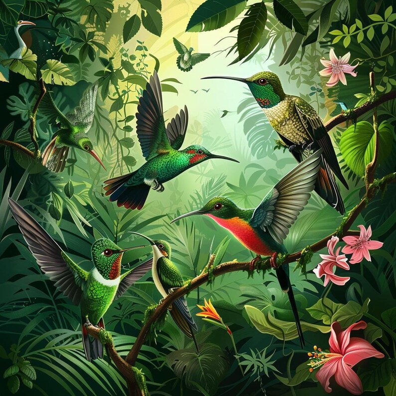 24 Tropical Jungle Toucan Clipart, Exotic Bird Digital Art, Jungle ...