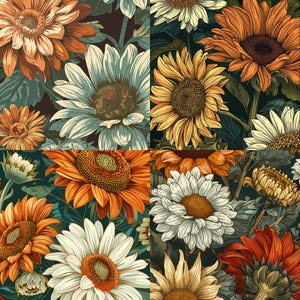 24 Sunflower Clipart Pack Floral Clipart, Autumn Floral Clipart, Nature ...