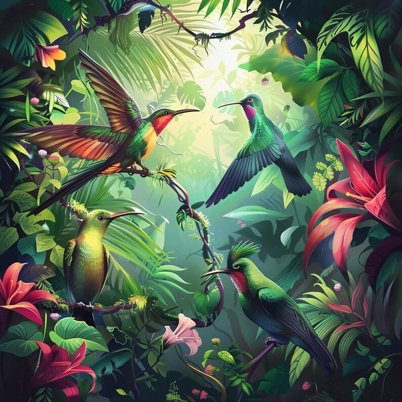 24 Tropical Jungle Toucan Clipart, Exotic Bird Digital Art, Jungle ...