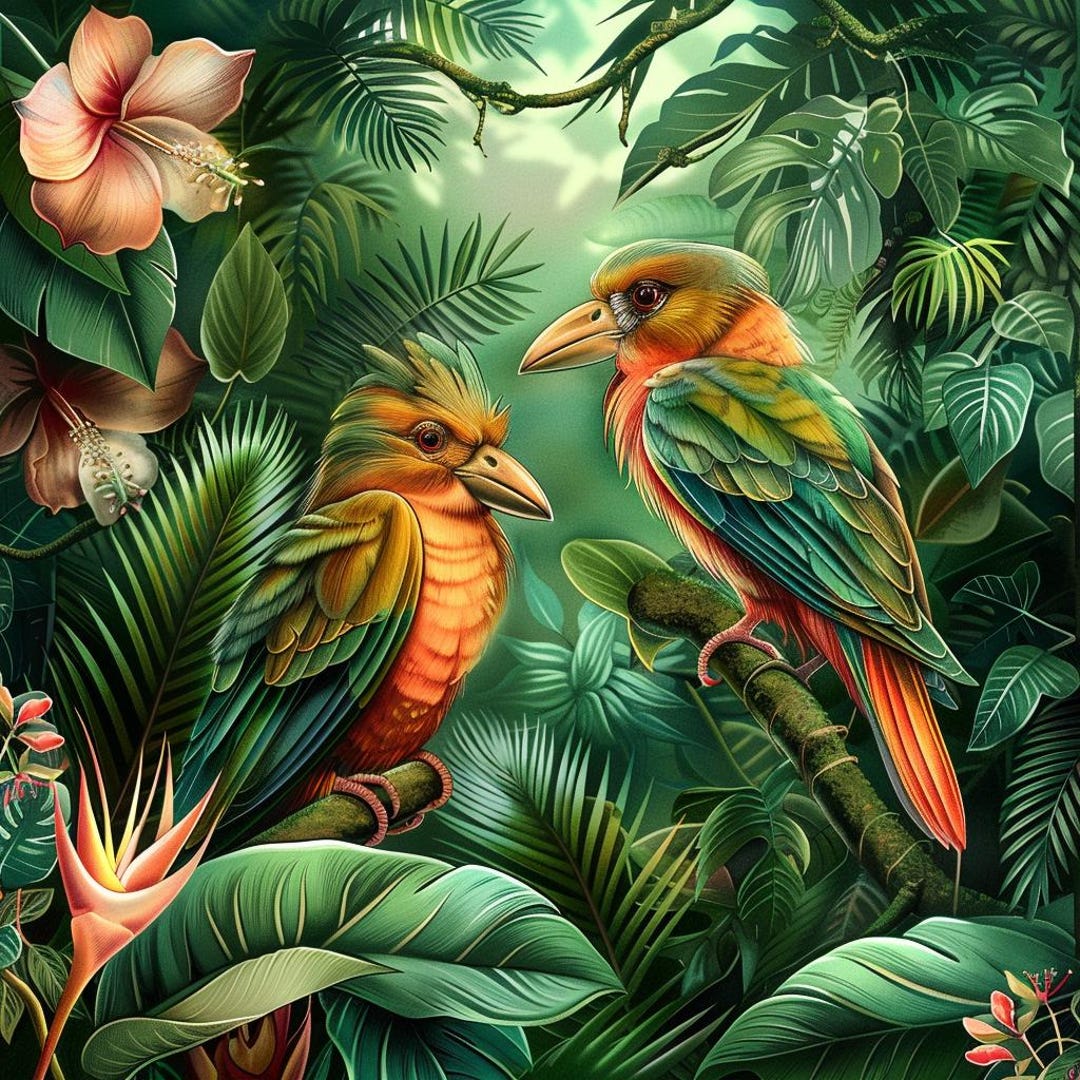 24 Tropical Jungle Toucan Clipart, Exotic Bird Digital Art, Jungle ...